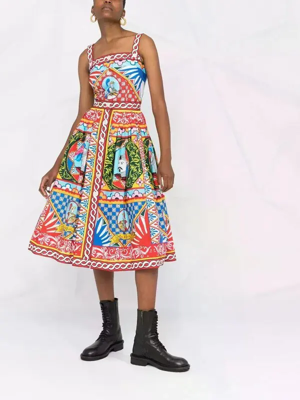 Dolce & Gabbana Carretto-print Midi Dress