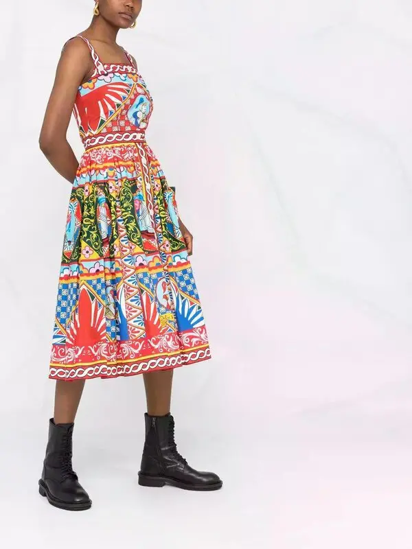 Dolce & Gabbana Carretto-print Midi Dress