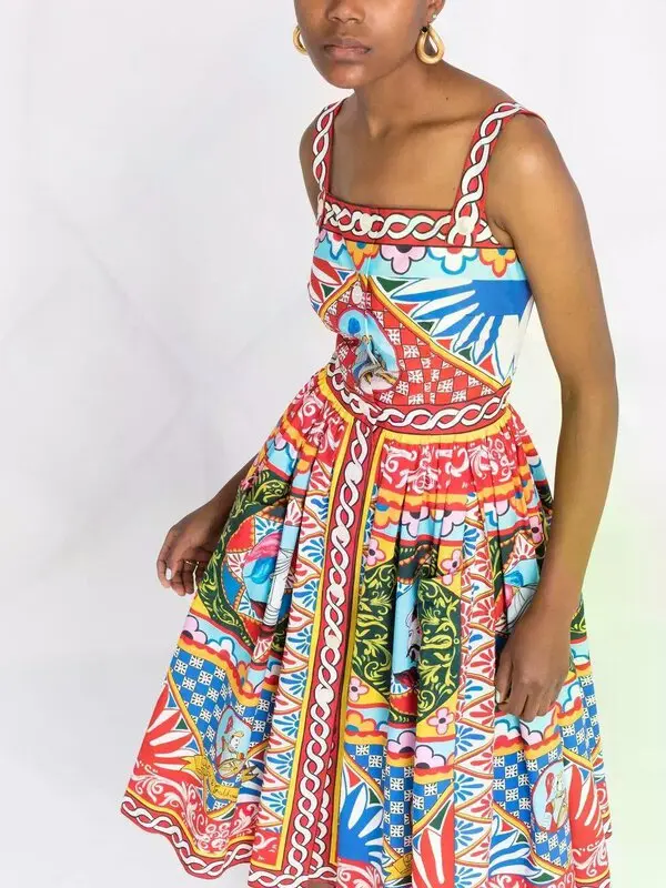 Dolce & Gabbana Carretto-print Midi Dress