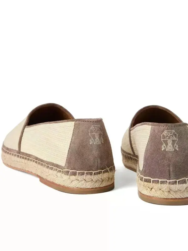 Brunello Cucinelli Suede-trim Raffia Espadrilles