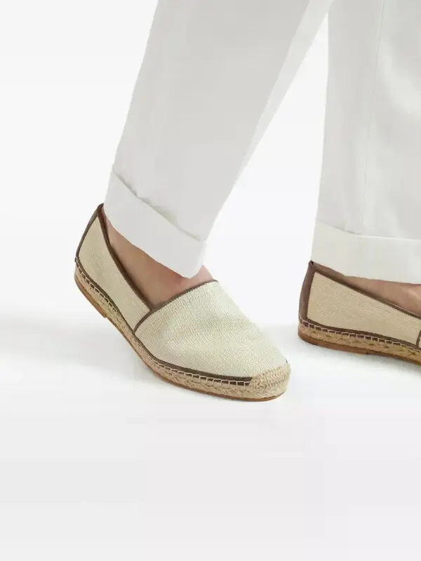 Brunello Cucinelli Suede-trim Raffia Espadrilles