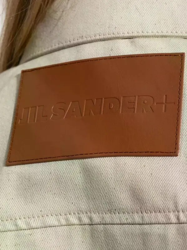 JIL SANDER Short Sleeve Poplin Shirt With Logo Patch - Neutrals