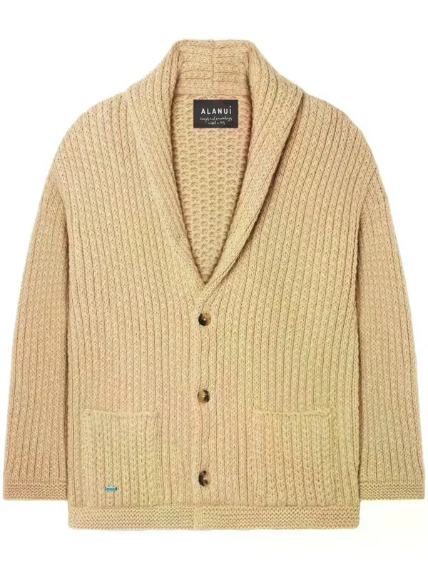Alanui Button-front Cardigan With Patch Pockets And Shawl Lapels - Neutrals