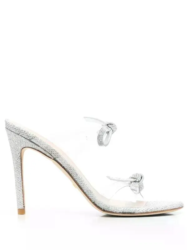 STUART WEITZMAN Embellished Bow Detail 115mm Sandals - Silver