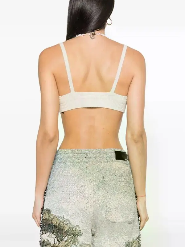 Alanui Ribbed Triangle Bralette - Neutrals