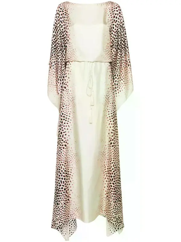 Roberto Cavalli Animal Print Kaftan Maxi Dress - Neutrals