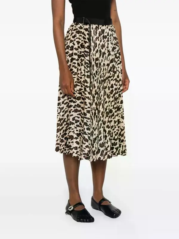 Sacai Leopard-print Midi Skirt