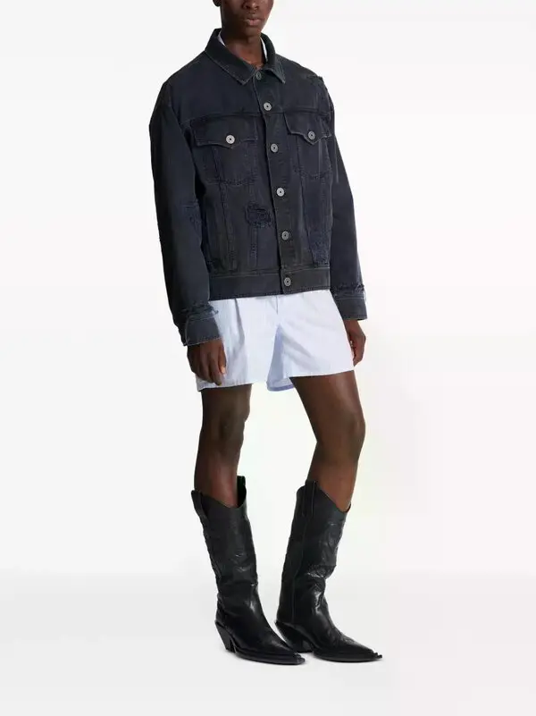 Balmain Ripped-detail Denim Jacket