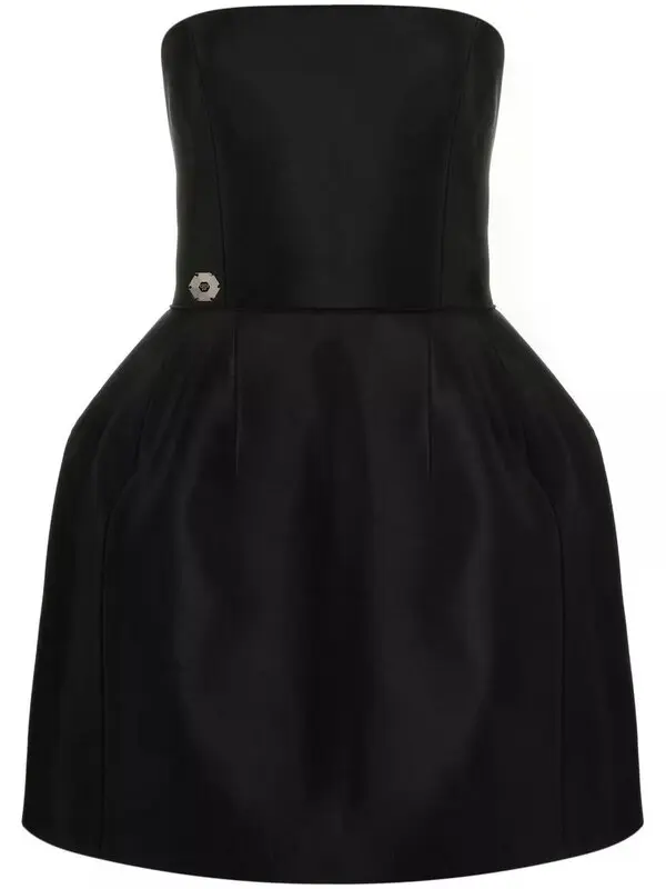 Philipp Plein Strapless Silk Mini Dress