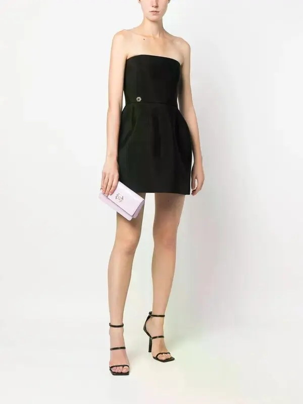 Philipp Plein Strapless Silk Mini Dress
