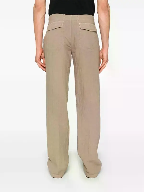Corneliani Linen Tapered-leg Trousers - Brown