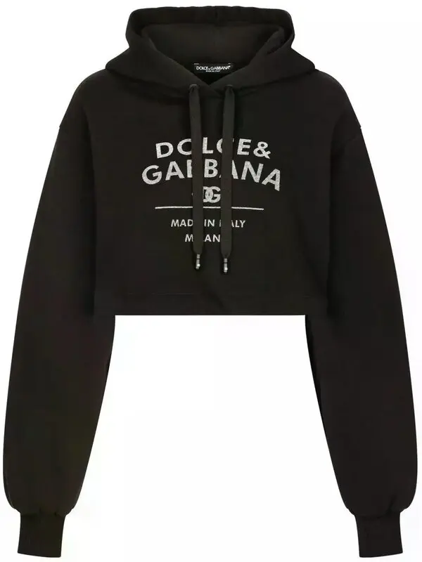 Dolce & Gabbana Logo Print Cropped Hoodie