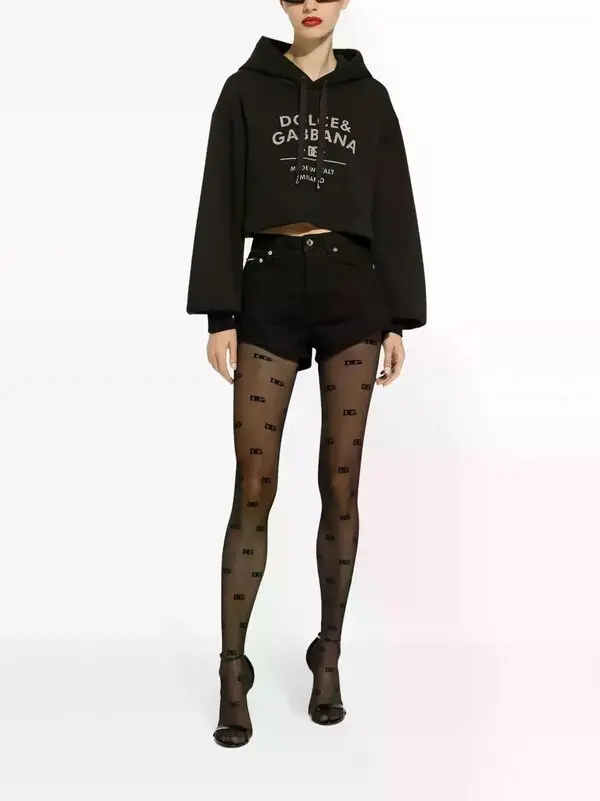 Dolce & Gabbana Logo Print Cropped Hoodie