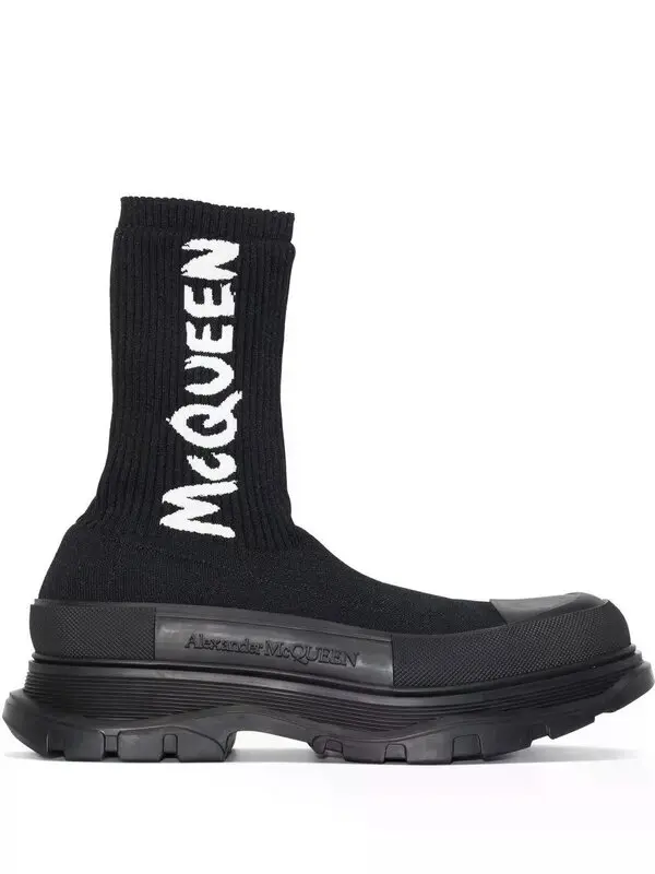 Alexander McQueen Tread Sock-style Boots - Black