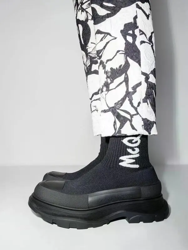 Alexander McQueen Tread Sock-style Boots - Black