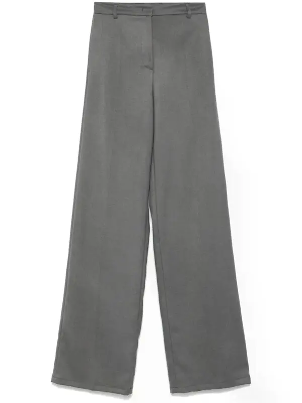 BLANCA VITA Anthracite Flannel Straight Leg Trousers