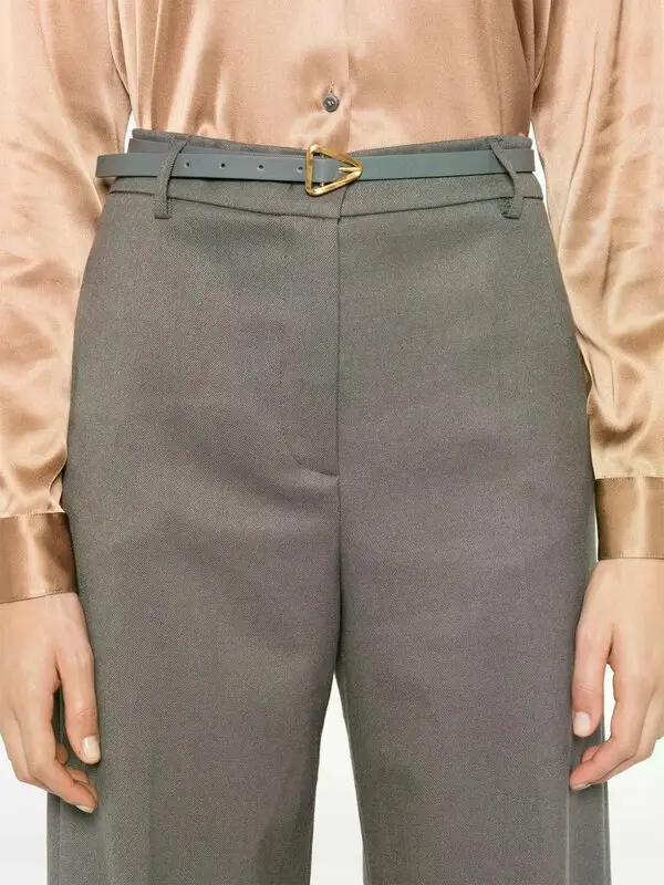 BLANCA VITA Anthracite Flannel Straight Leg Trousers