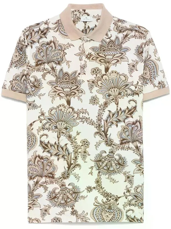 Etro Paisley-print Polo Shirt - Neutrals