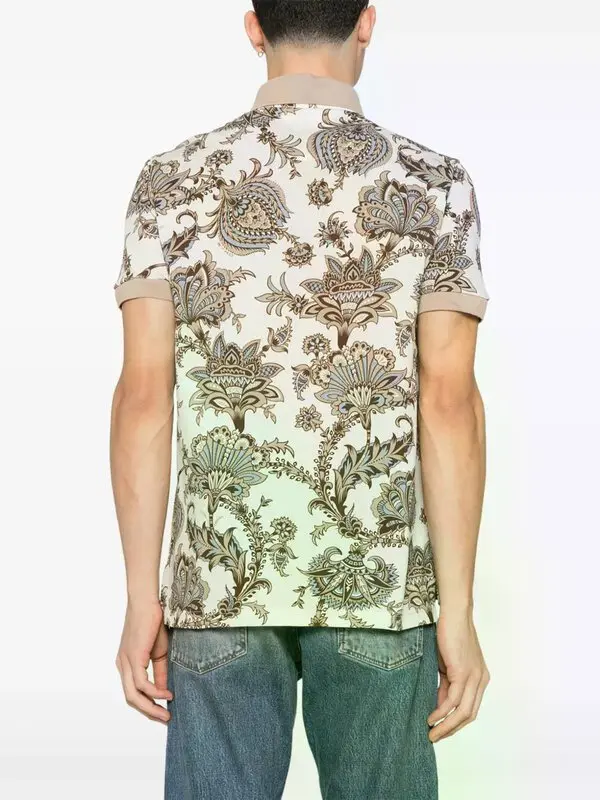 Etro Paisley-print Polo Shirt - Neutrals