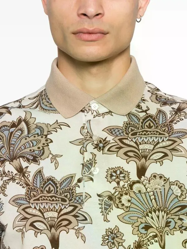 Etro Paisley-print Polo Shirt - Neutrals