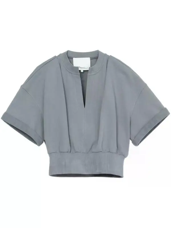 3.1 Phillip Lim V-neck Cotton T-shirt - Blue