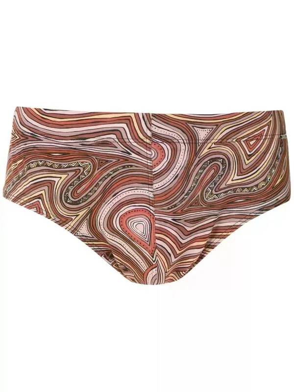 AMIR SLAMA Marajoara Print Trunks - Neutrals