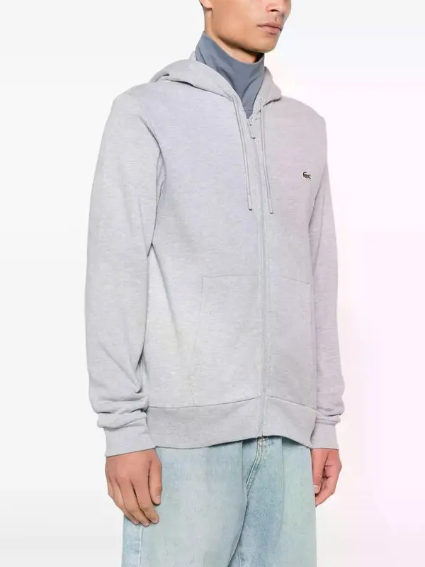 Lacoste Logo-patch Hoodie - Grey