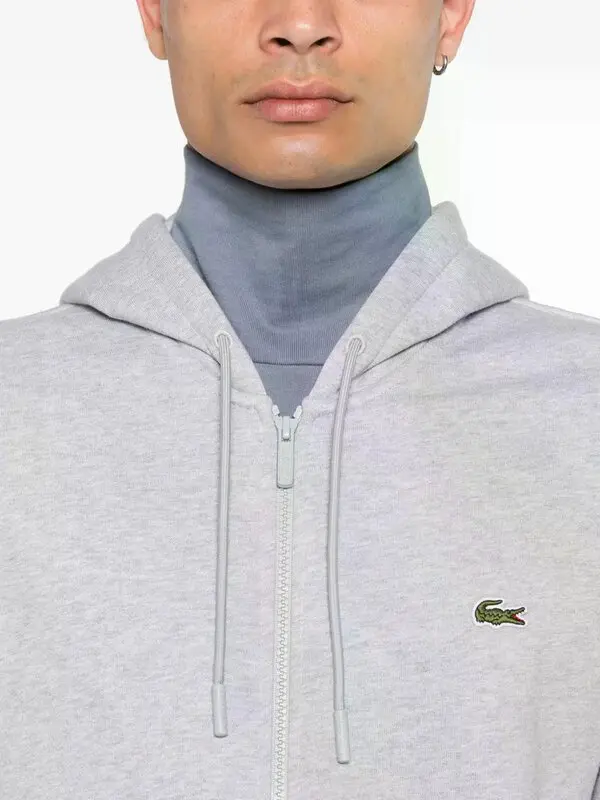 Lacoste Logo-patch Hoodie - Grey