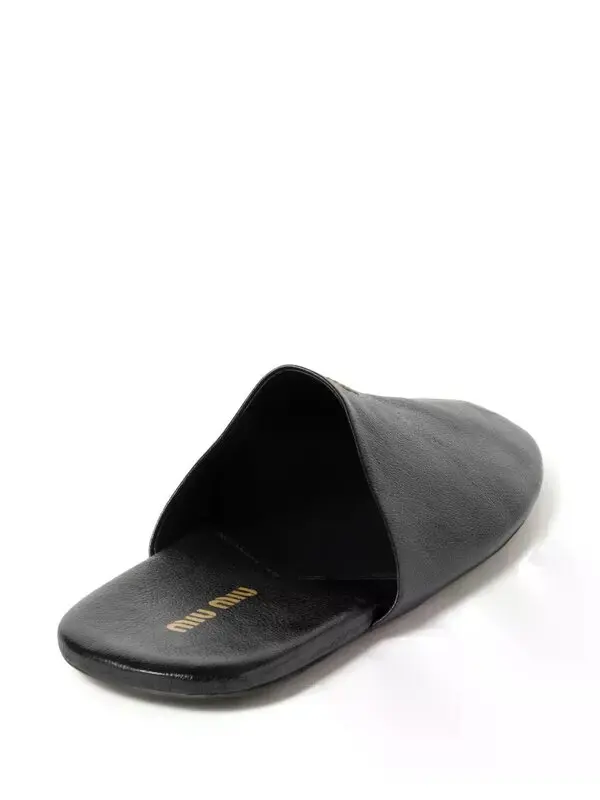 Miu Miu Leather Slippers