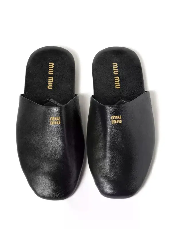 Miu Miu Leather Slippers