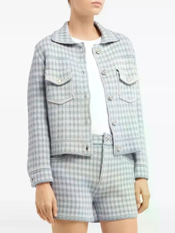 BARRIE Gingham Cashmere-blend Shorts