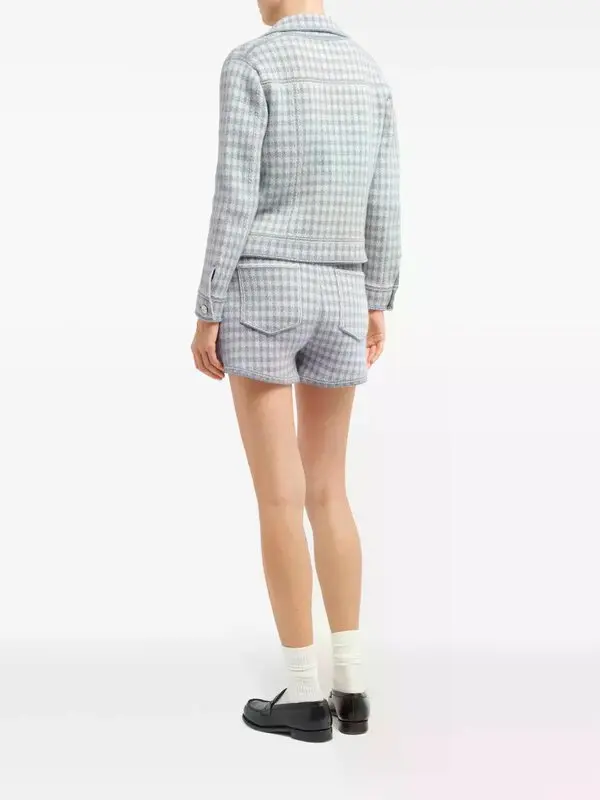 BARRIE Gingham Cashmere-blend Shorts