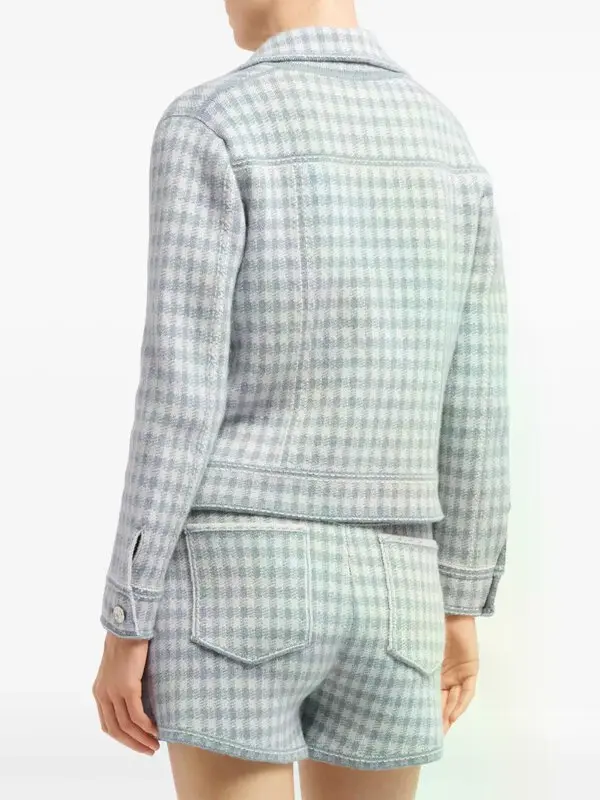 BARRIE Gingham Cashmere-blend Shorts