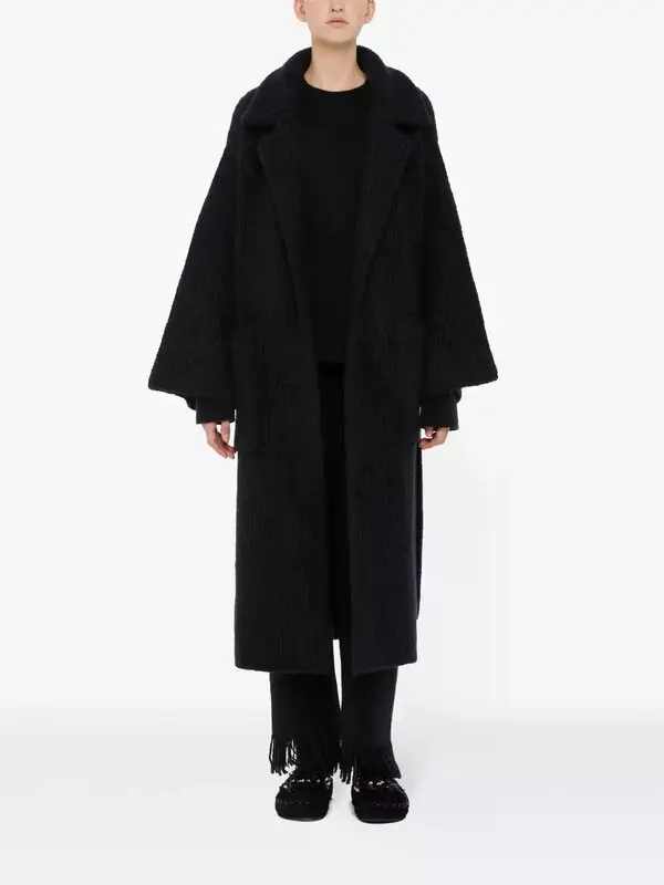Alanui Knitted Robe Coat - Black