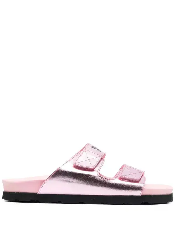 Palm Angels Logo-print Leather Flat Sandals