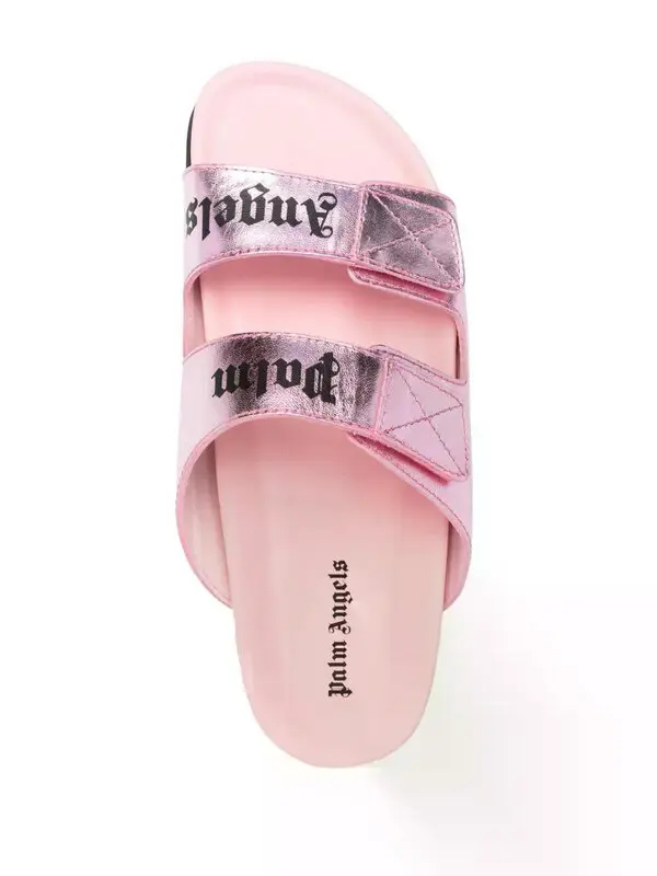 Palm Angels Logo-print Leather Flat Sandals