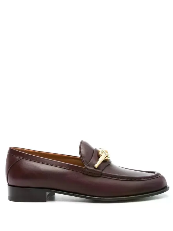 Valentino Garavani Vlogo Moon Leather Loafers - Red