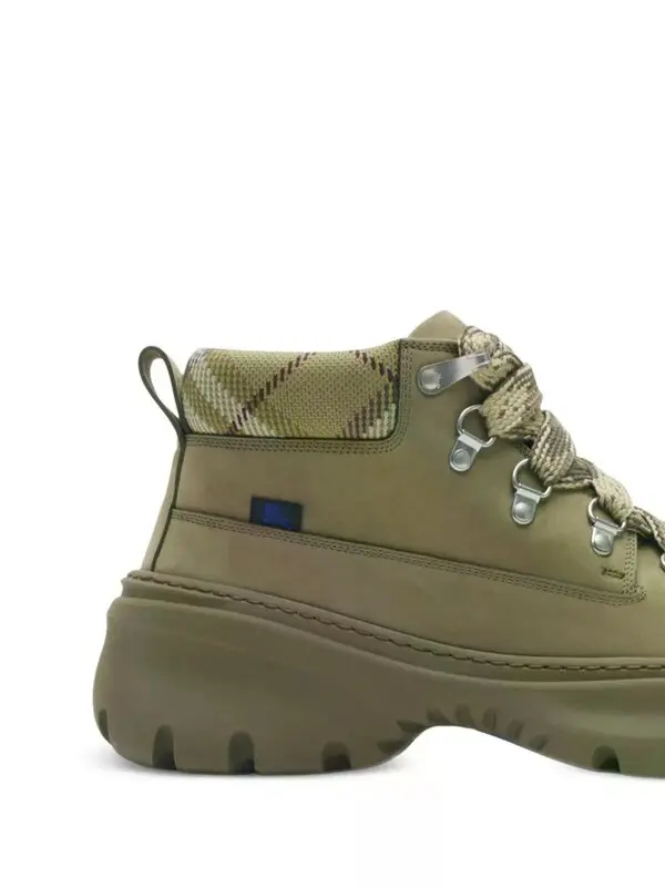 Burberry Equestrian Knight Motif Hiking Boots