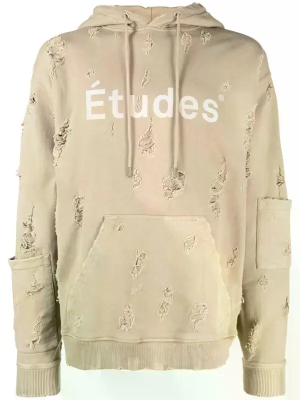 Études Studio Distressed-effect Hoodie