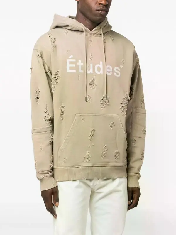 Études Studio Distressed-effect Hoodie