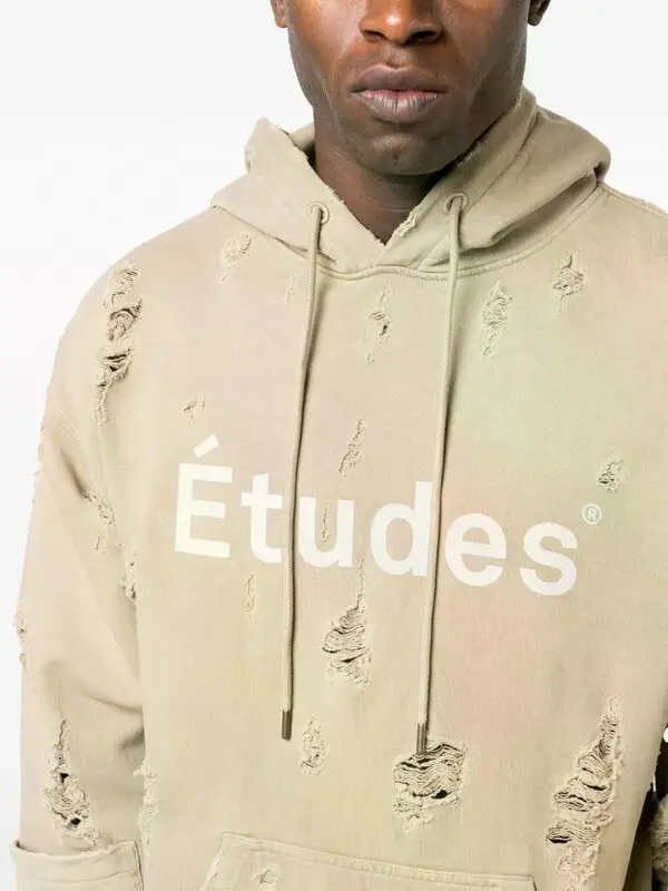 Études Studio Distressed-effect Hoodie