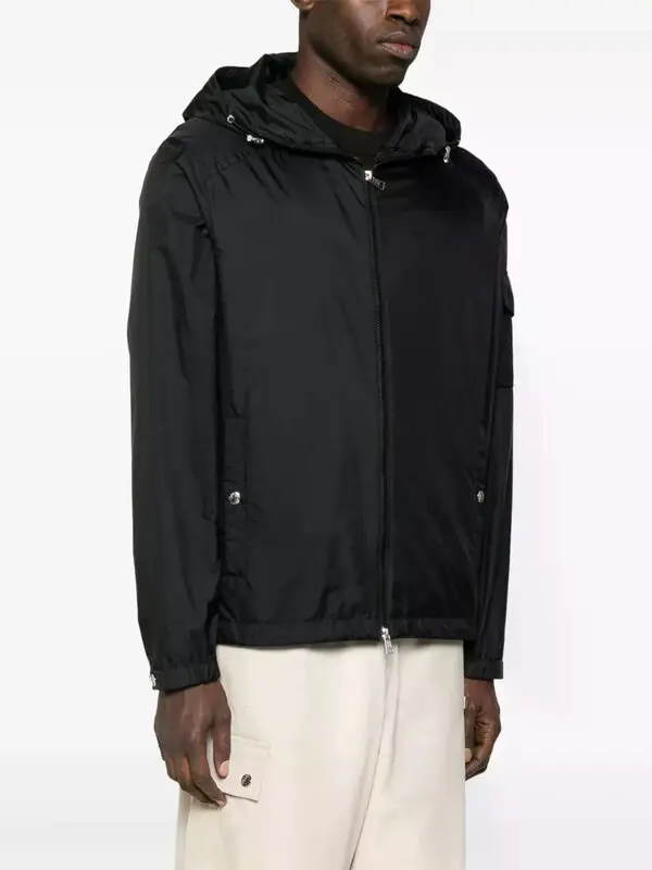Moncler Hooded Logo Patch Jacket - Black