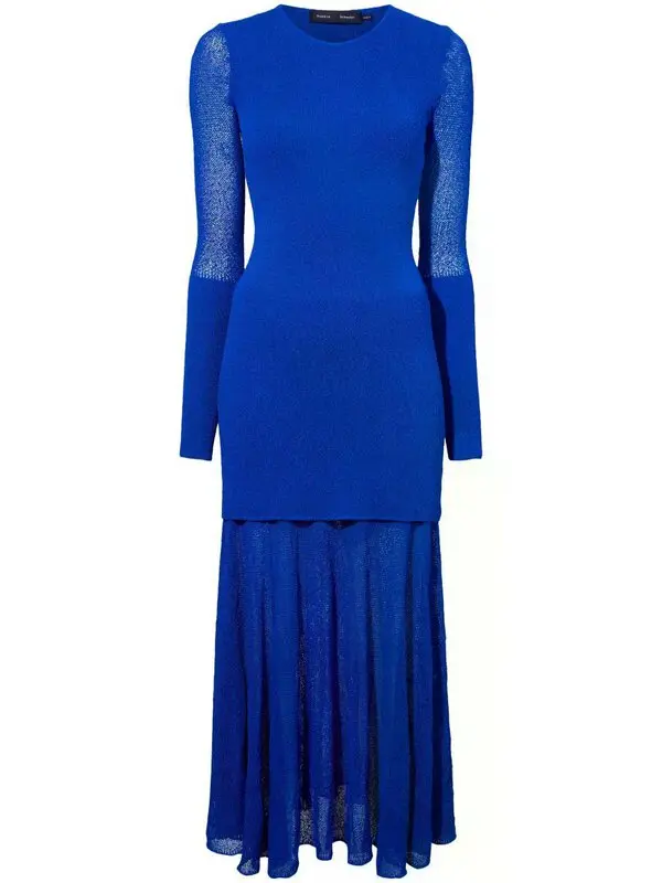 Proenza Schouler Anita Fine-knit Maxi Dress - Blue