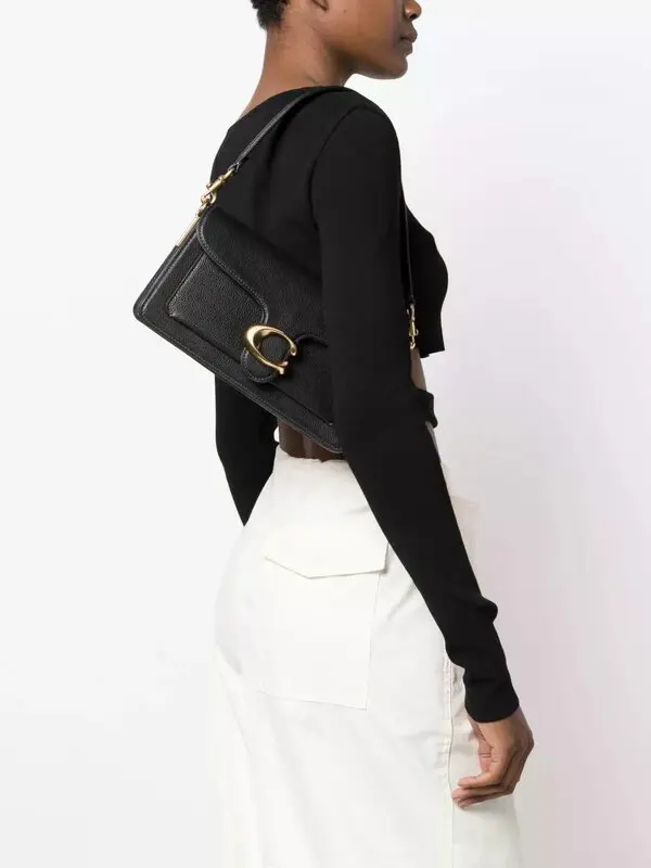 COACH Tabby Pebble Leather Shoulder Bag - Black