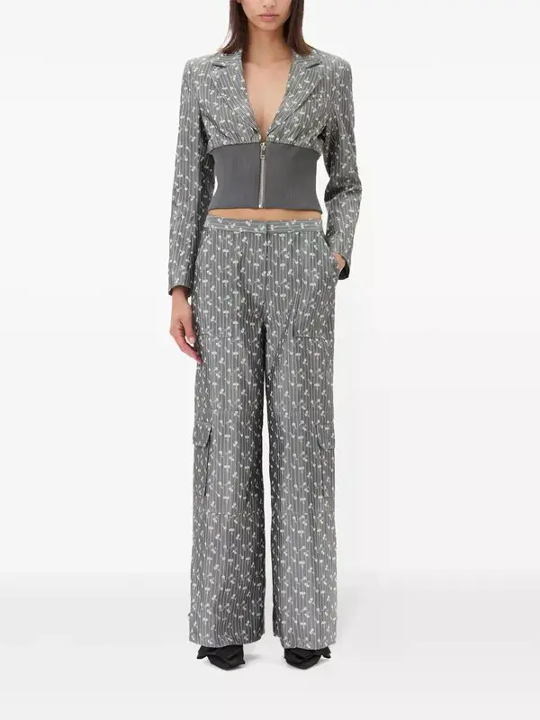 GANNI Jacquard Cropped Blazer