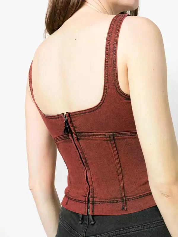 Patrizia Pepe Panelled Sleeveless Denim Top