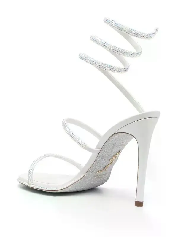 Rene Caovilla Crystal-embellished Leather Sandals - Neutrals