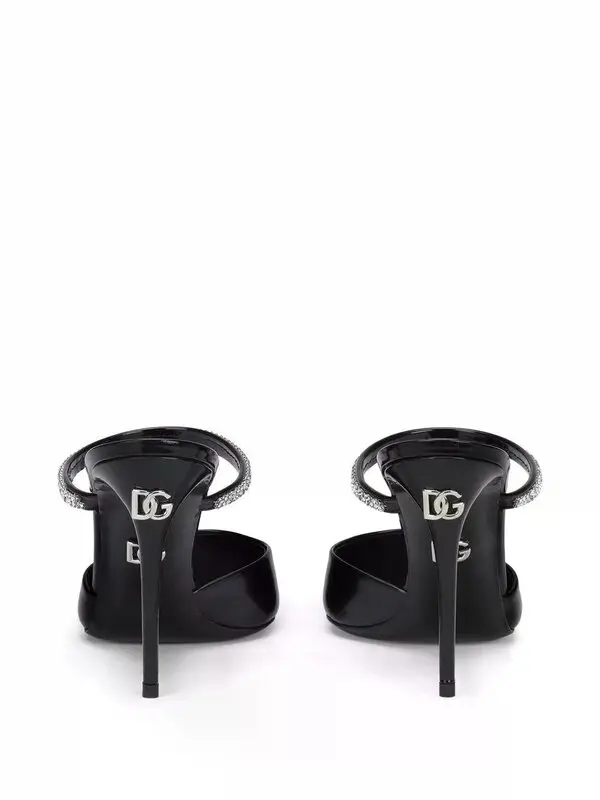 Dolce & Gabbana 90mm Embellished Patent Leather Mules