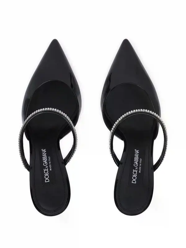 Dolce & Gabbana 90mm Embellished Patent Leather Mules