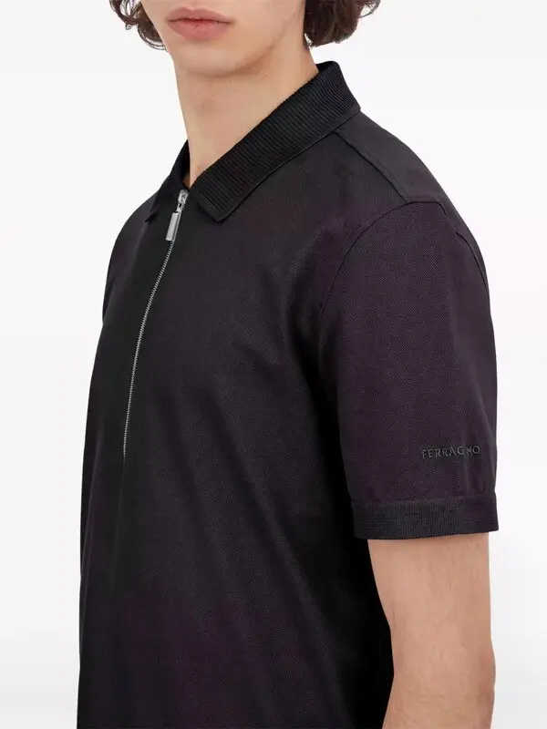 FERRAGAMO Logo-embroidered Cotton Polo Shirt